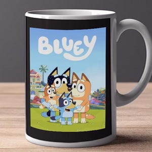 Bluey 11oz Mug Featuring Bluey and Bingo | TV Show Memorabilia | Kids ...