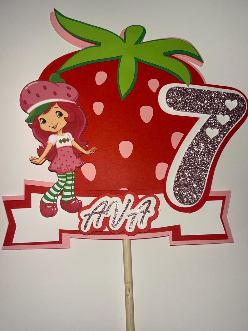 Strawberry Shortcake 3D Cake Topper: Personalized Birthday Party Decor ...