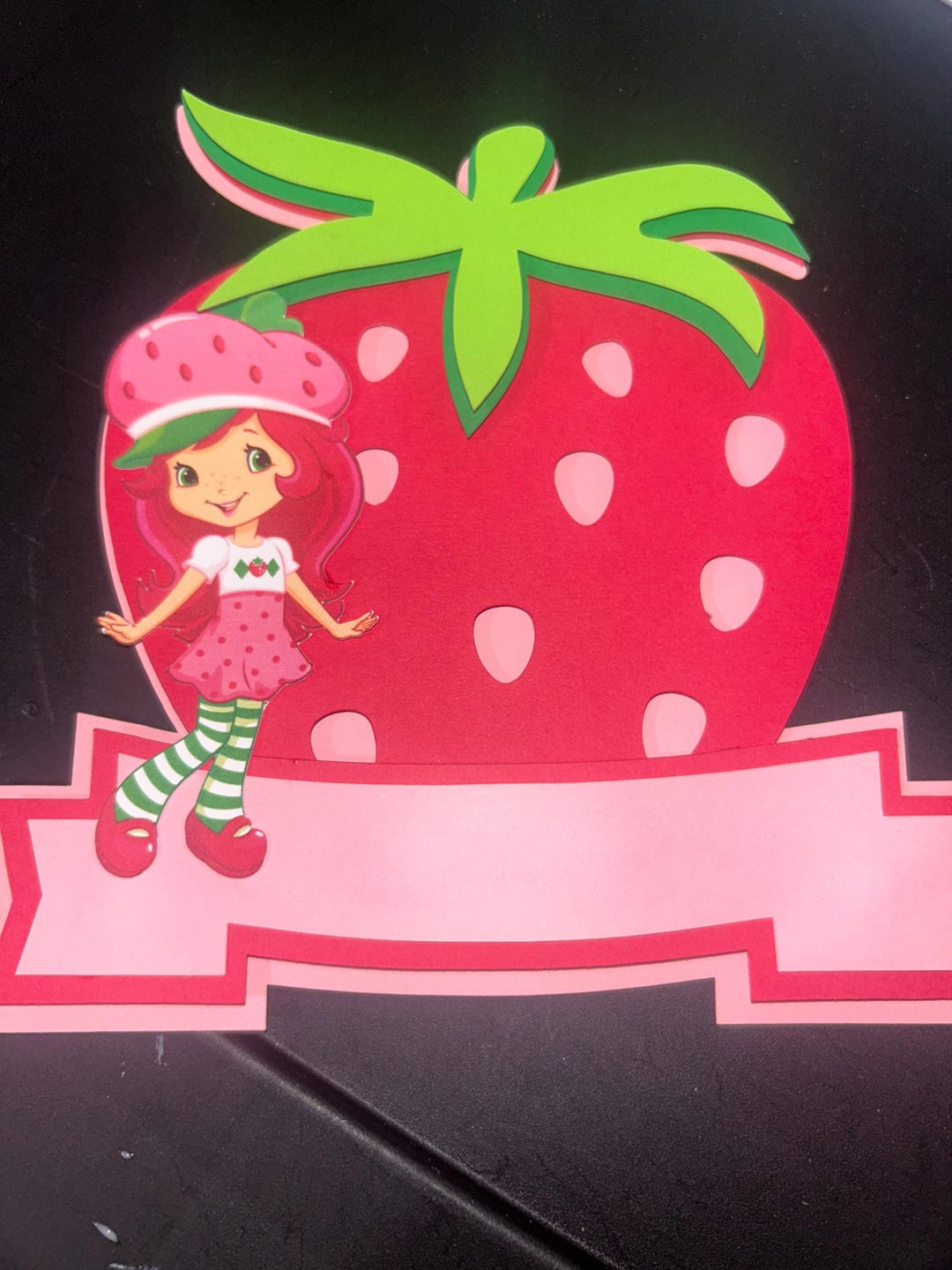 Strawberry Shortcake 3D Cake Topper: Personalized Birthday Party Decor ...