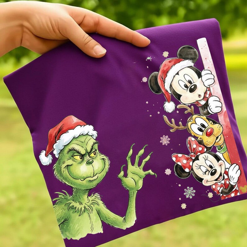 Grinch Spying on Mickey Christmas SVG PNG Bundle | Funny Holiday T ...