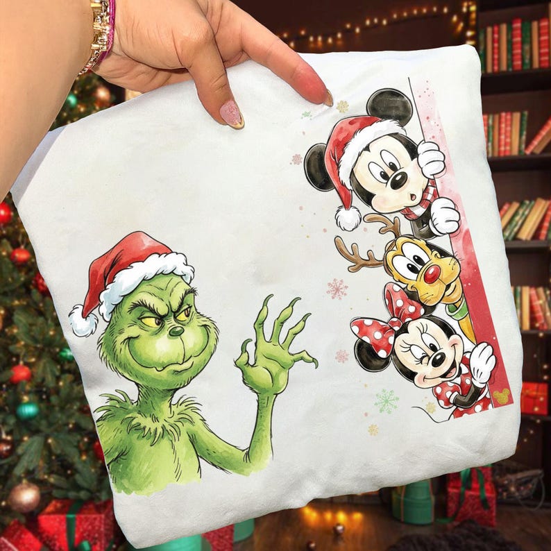 Grinch Spying on Mickey Christmas SVG PNG Bundle | Funny Holiday T ...