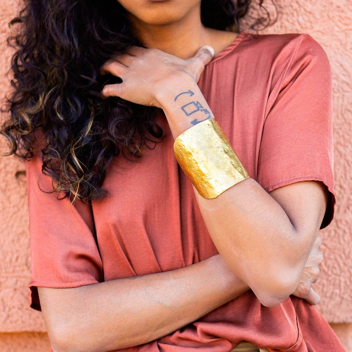 Extra Wide Tall Brass Cuff Bracelet Modern Cuff Wide Cuff | Etsy