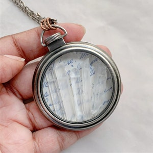 Large Pocket Watch Body With Crystal Stones on Vintage Postcard - Etsy