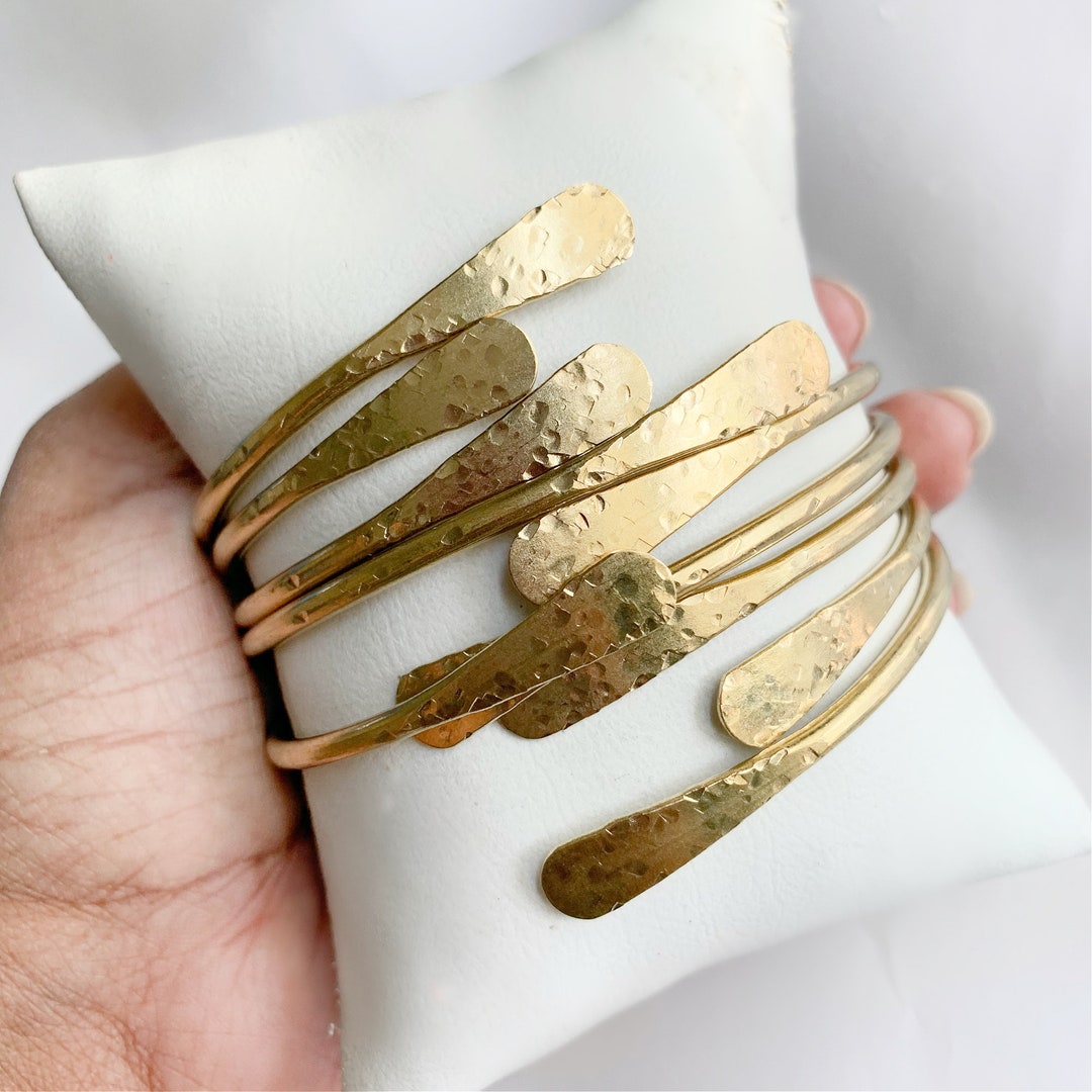 Yellow Brass Bangle Bracelets Set of 5 - Etsy