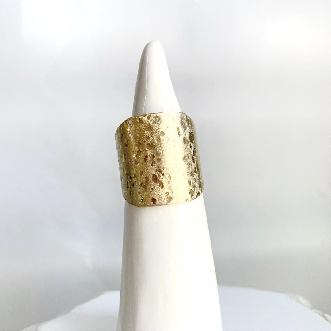 Textured Solid Brass Ring - Etsy