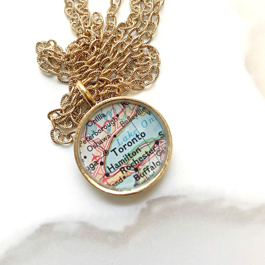 Toronto Canada Map Charm Necklace - Etsy