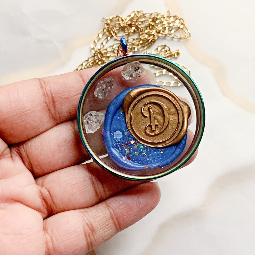 Your Custom Initial Wax Seal Locket Necklace - Etsy