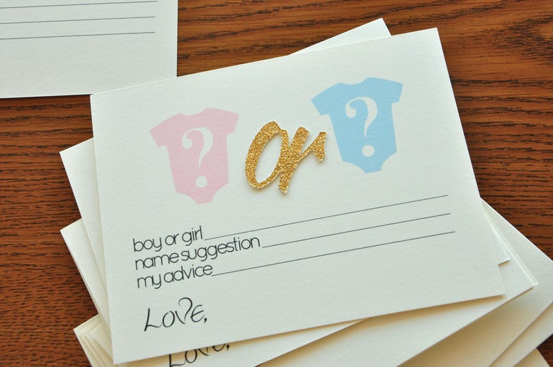 Gender Reveal Party Prediction Cards 10ct Gender Reveal Etsy