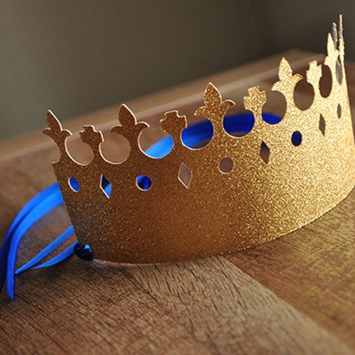 Navy Blue and Gold Glitter Print Yourself Prince Party | Etsy