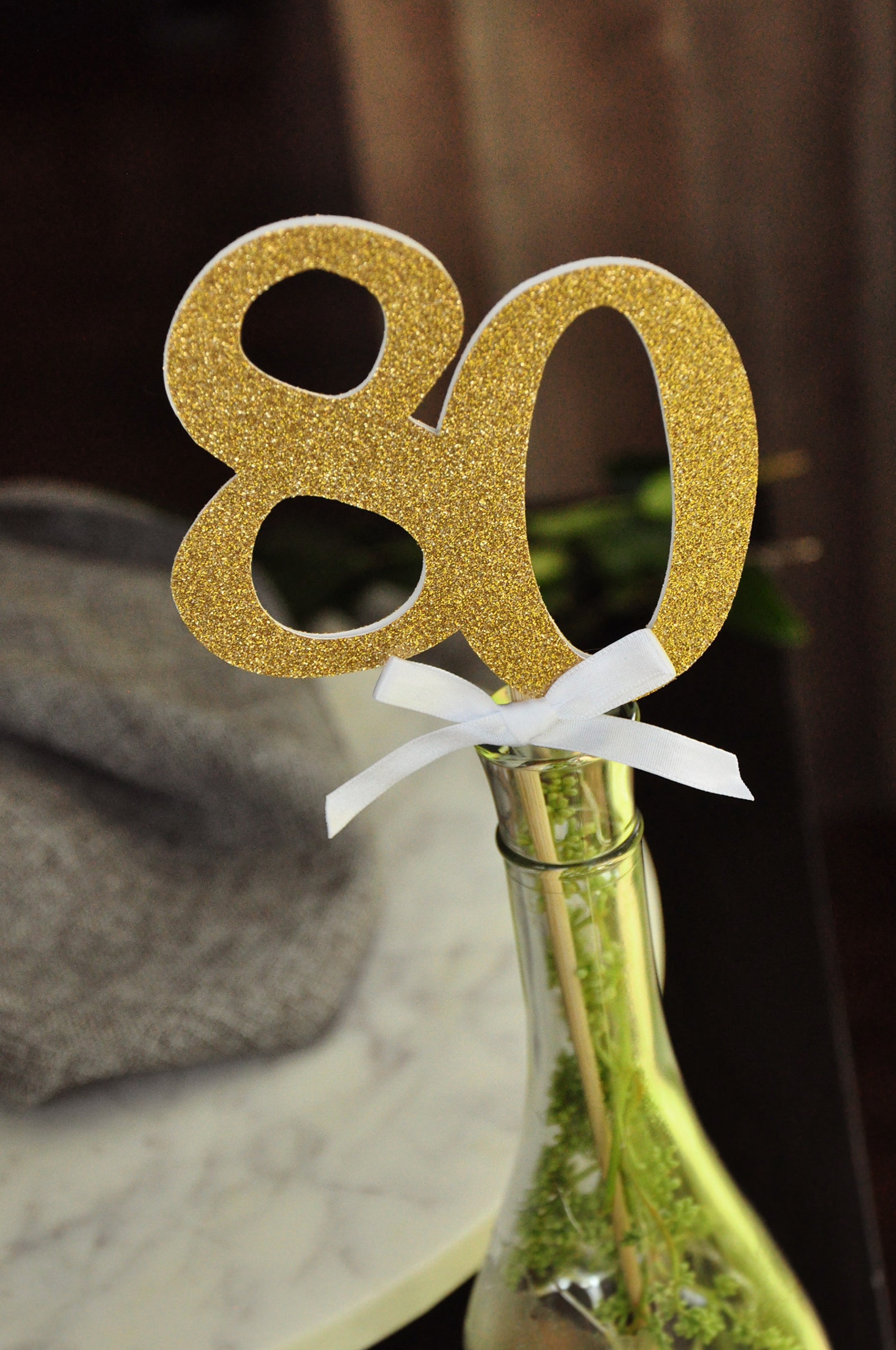 80th Birthday Centerpieces 1 Set Of 3 Centerpieces 80 Party Etsy