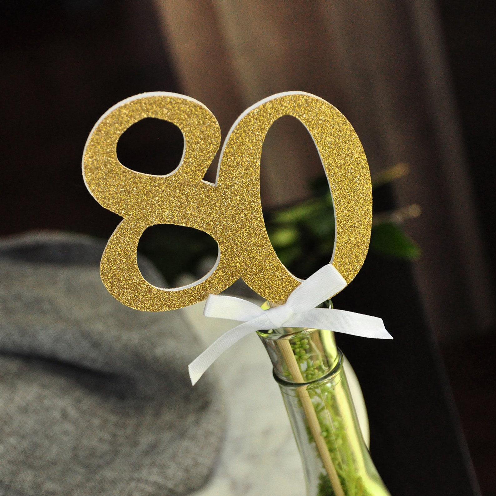 80th Birthday Centerpieces 1 Set Of 3 Centerpieces 80 Party Etsy