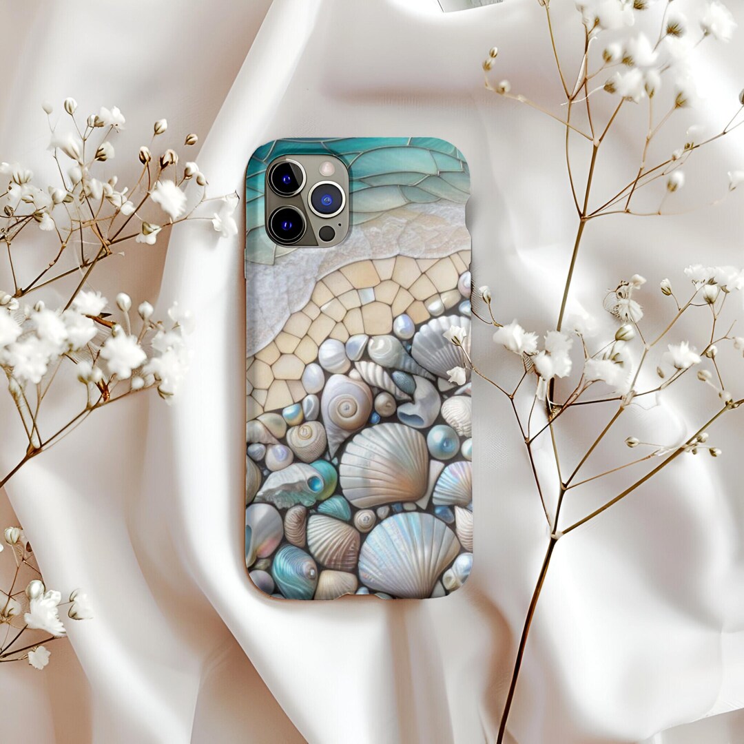 Sea Shells Stained Glass Illusion Design Tough Phone Case, Mother of ...