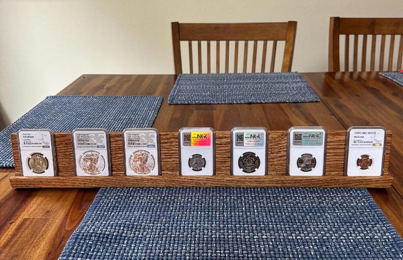 2 in 1 Wooden Coin Display Shelf/stand - Etsy