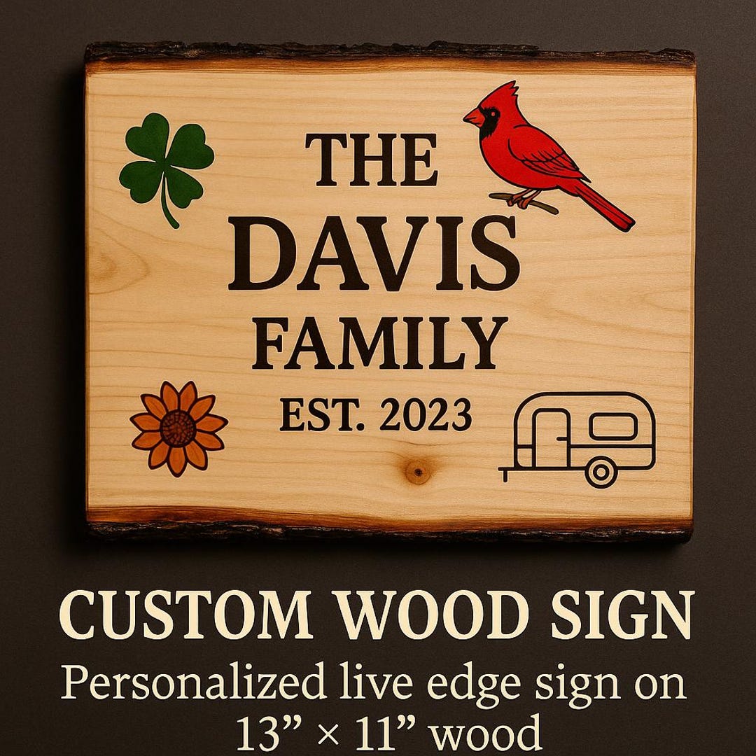 Custom Live Edge Wood Sign | Hand-painted & Epoxy Sealed | Personalized ...