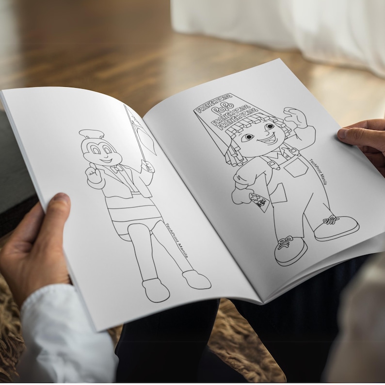 A5 Jollibee & His Pals – A5 Digital Coloring Book - Etsy