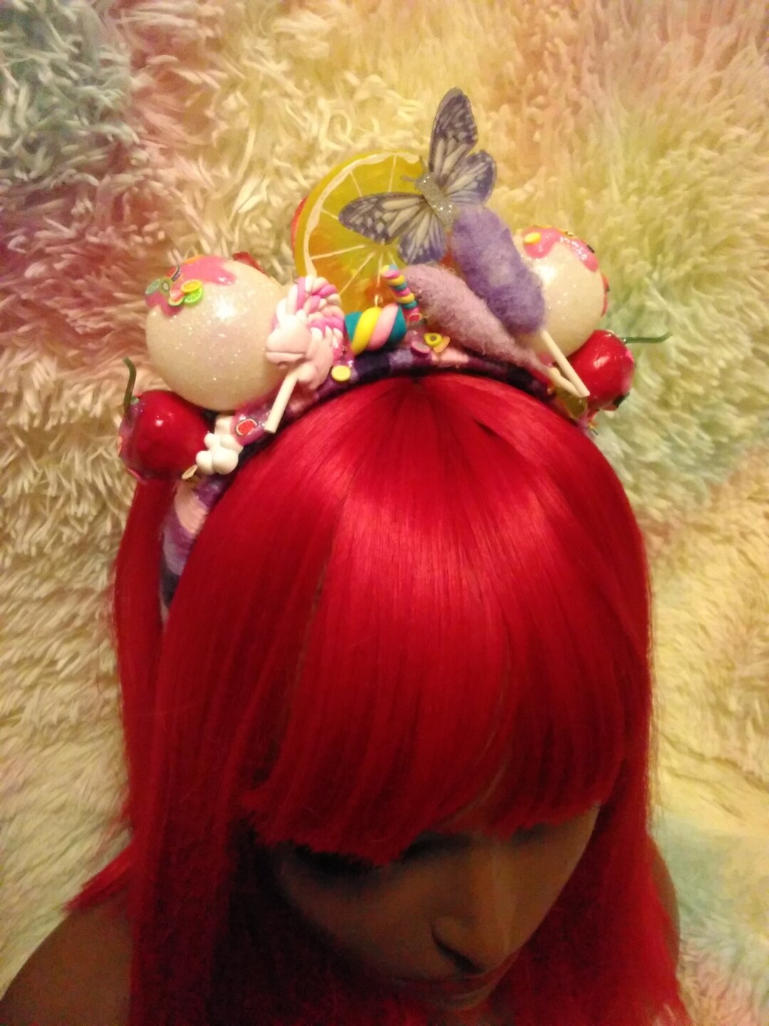 Kawaii Sweets Headband, Dessert Candy Crown, Colorful Lollipop ...