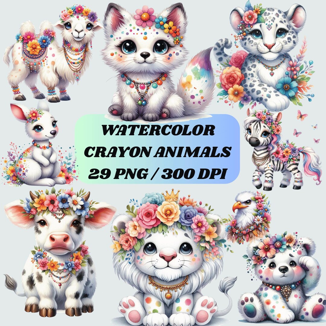Crayon Farm Animals Clipart – Cute Farm Animal Crayon Style 29 PNG ...