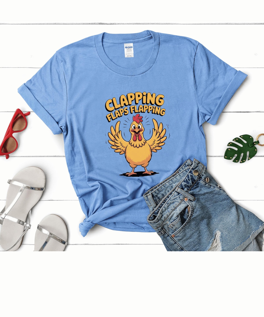 Clapping Flaps Flapping Shirt, Funny Chicken Pun T-shirt, Farm Animal ...