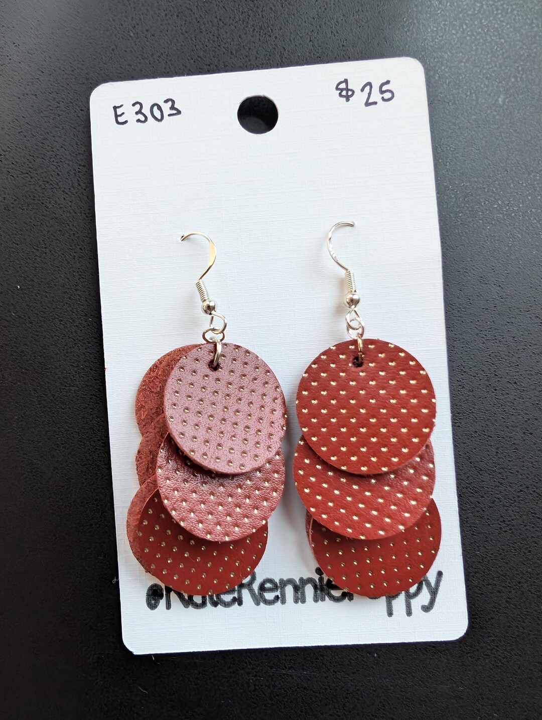 Burnt Red Sparkle Small Dangle - Etsy