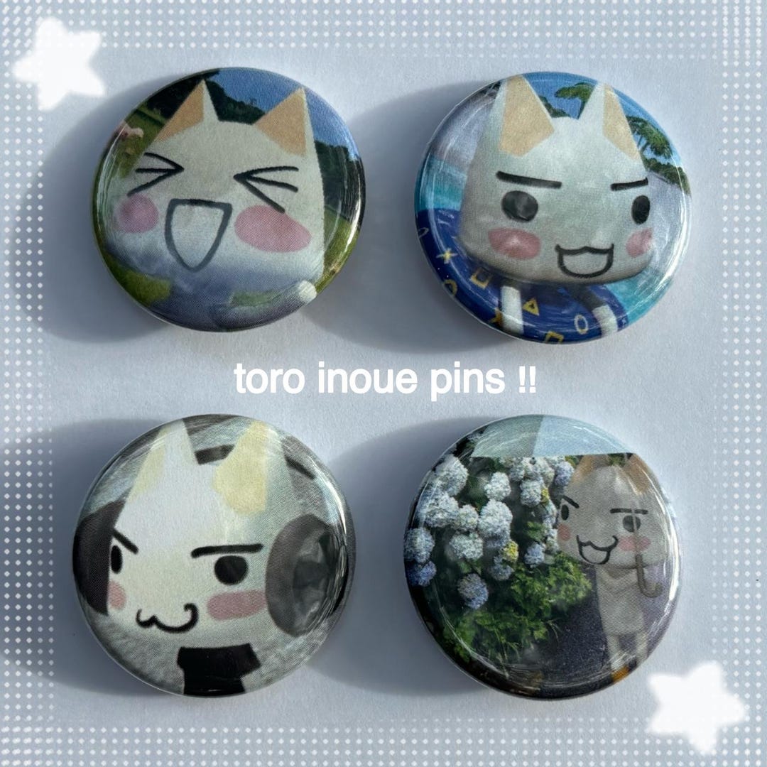 Toro Inoue Pinback Buttons || 1.25 Inch, Cat, Toro, Pins - Etsy