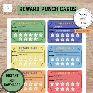 Printable Punch Cards | Incentive Reward for Students | Back to School ...