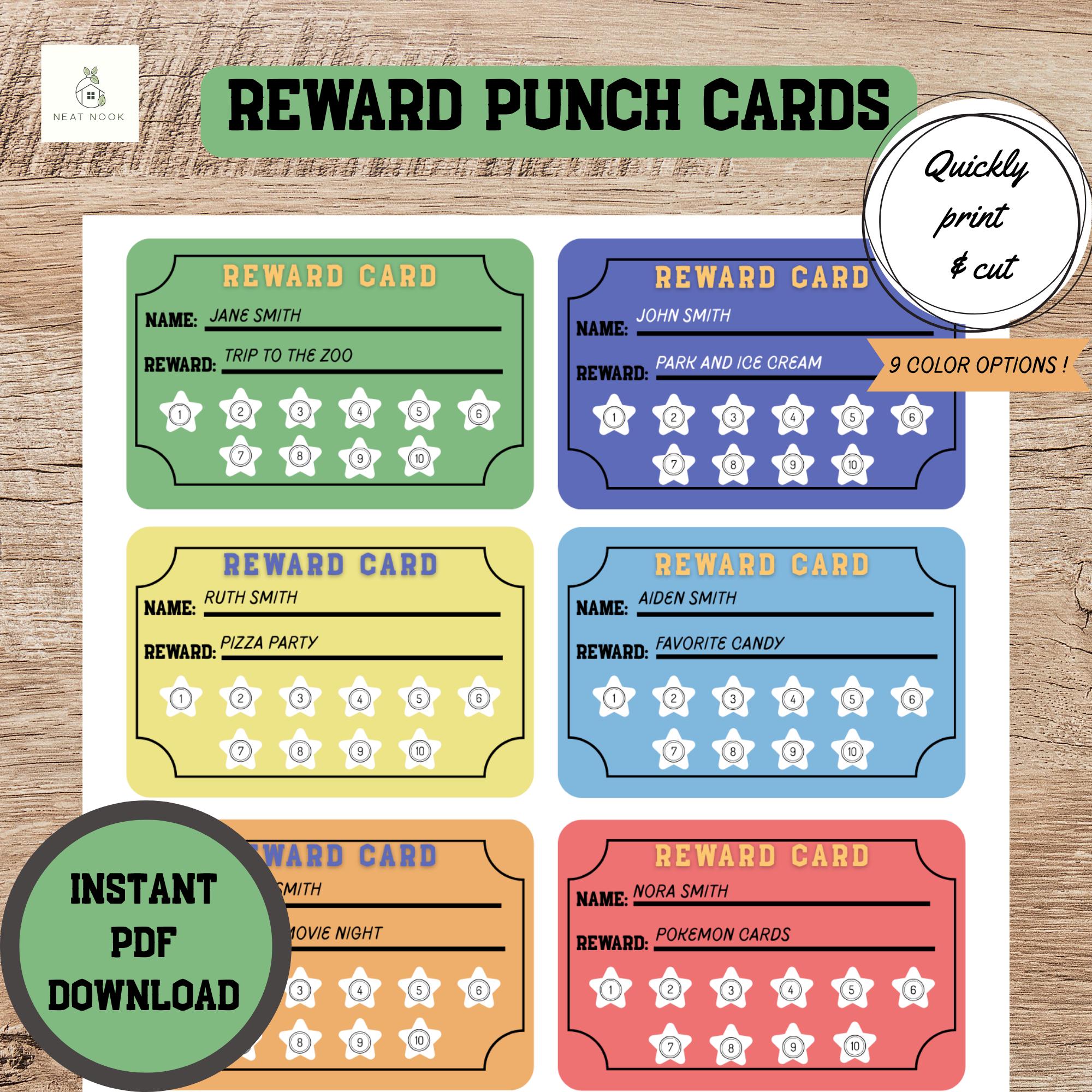 Printable Punch Cards | Incentive Reward for Students | Back to School ...