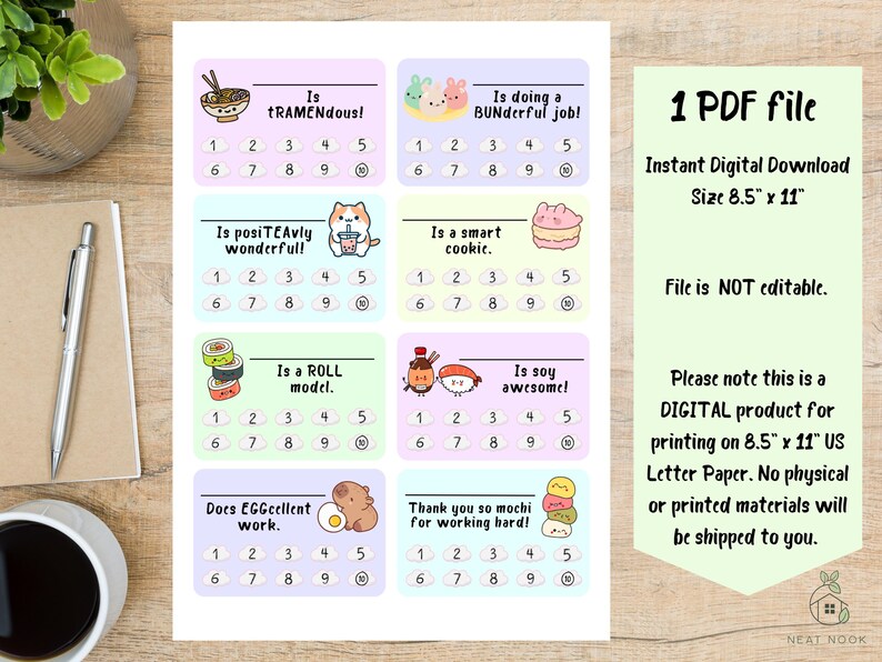 Kids Reward Card Printable | Punch Card Reward System | Cute Classroom ...