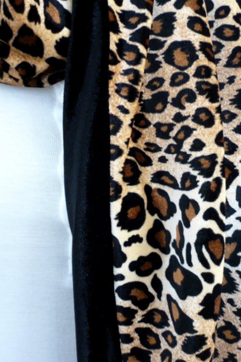 Black and Leopard Velvet scarf/2tone scarf/ ship in 2 | Etsy