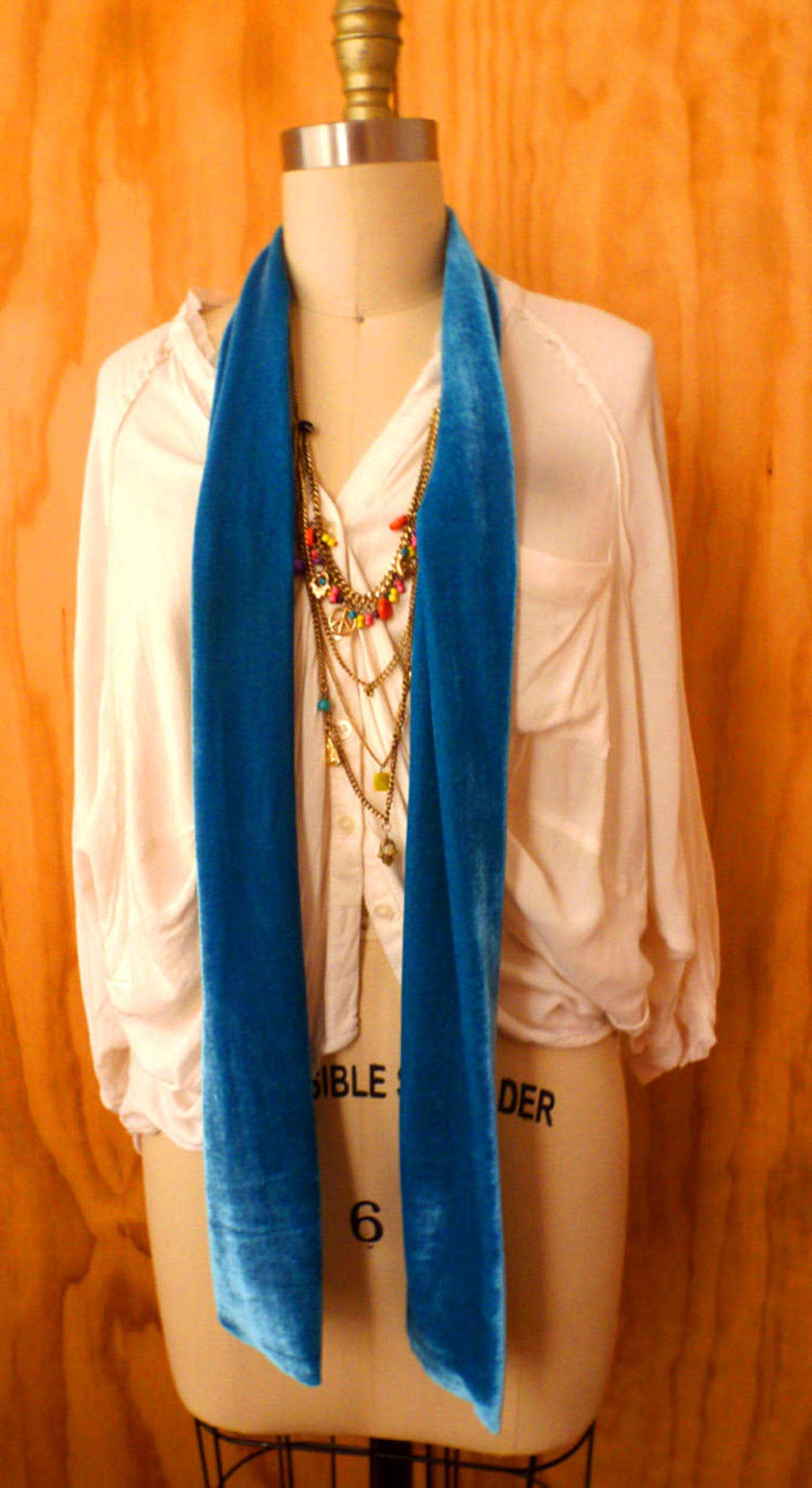 Turquoise/vintage Blue Head Scarf/38x3/ 2 Sizes - Etsy