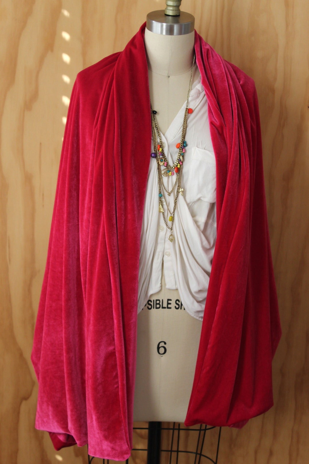 Fuchsia Velvet Long Shawl/3 Sizes Available in Drop Down Box/free ...