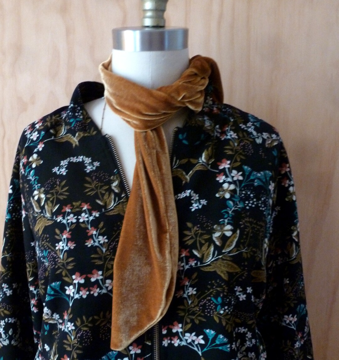 Any Color of Your Choice 38"×3" /5 Velvet Tye Scarf/free Shipping in U ...