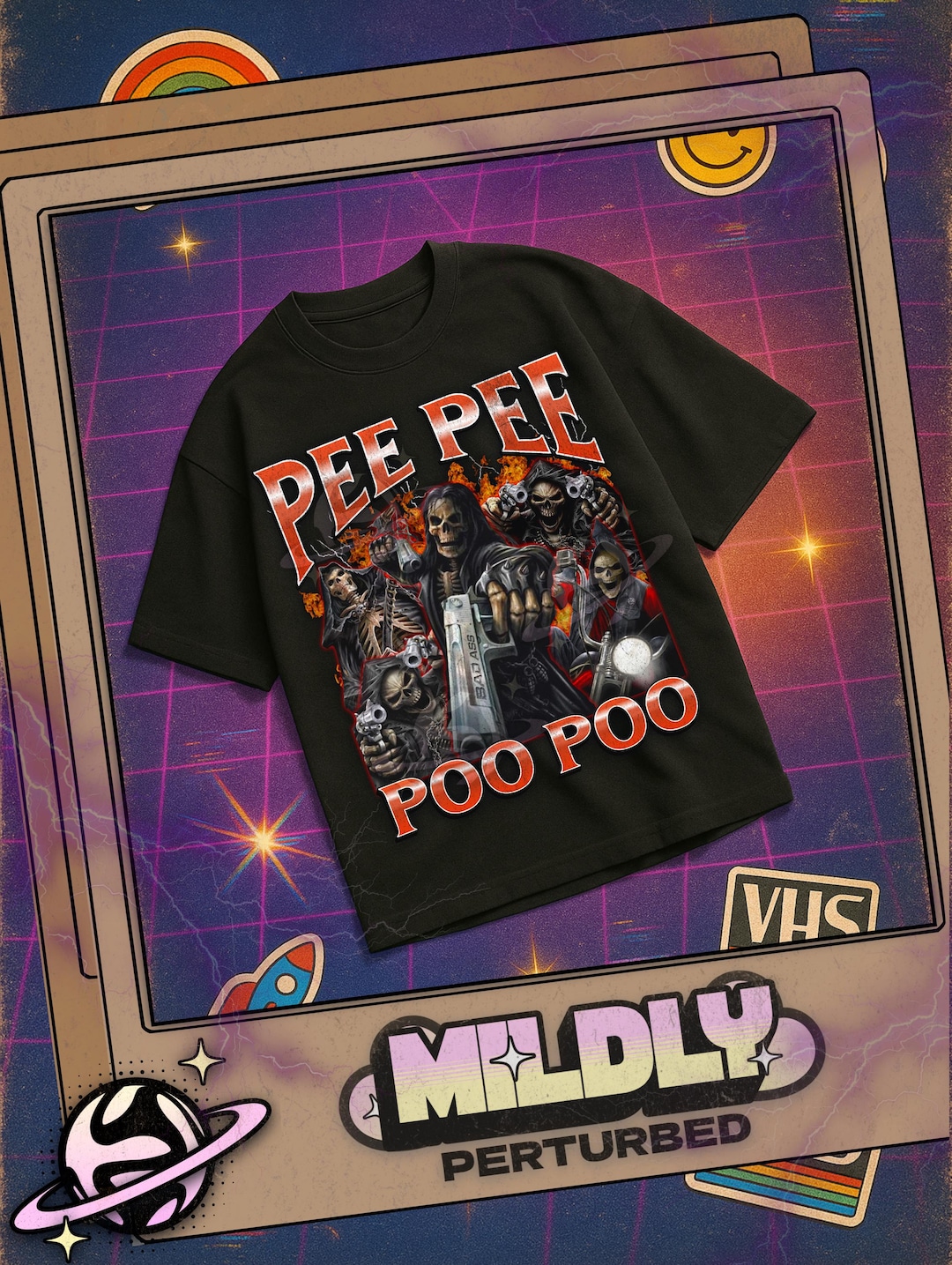 Pee Pee Poo Poo Funny Hard Skeleton Meme Bootleg Graphic T Shirt ...