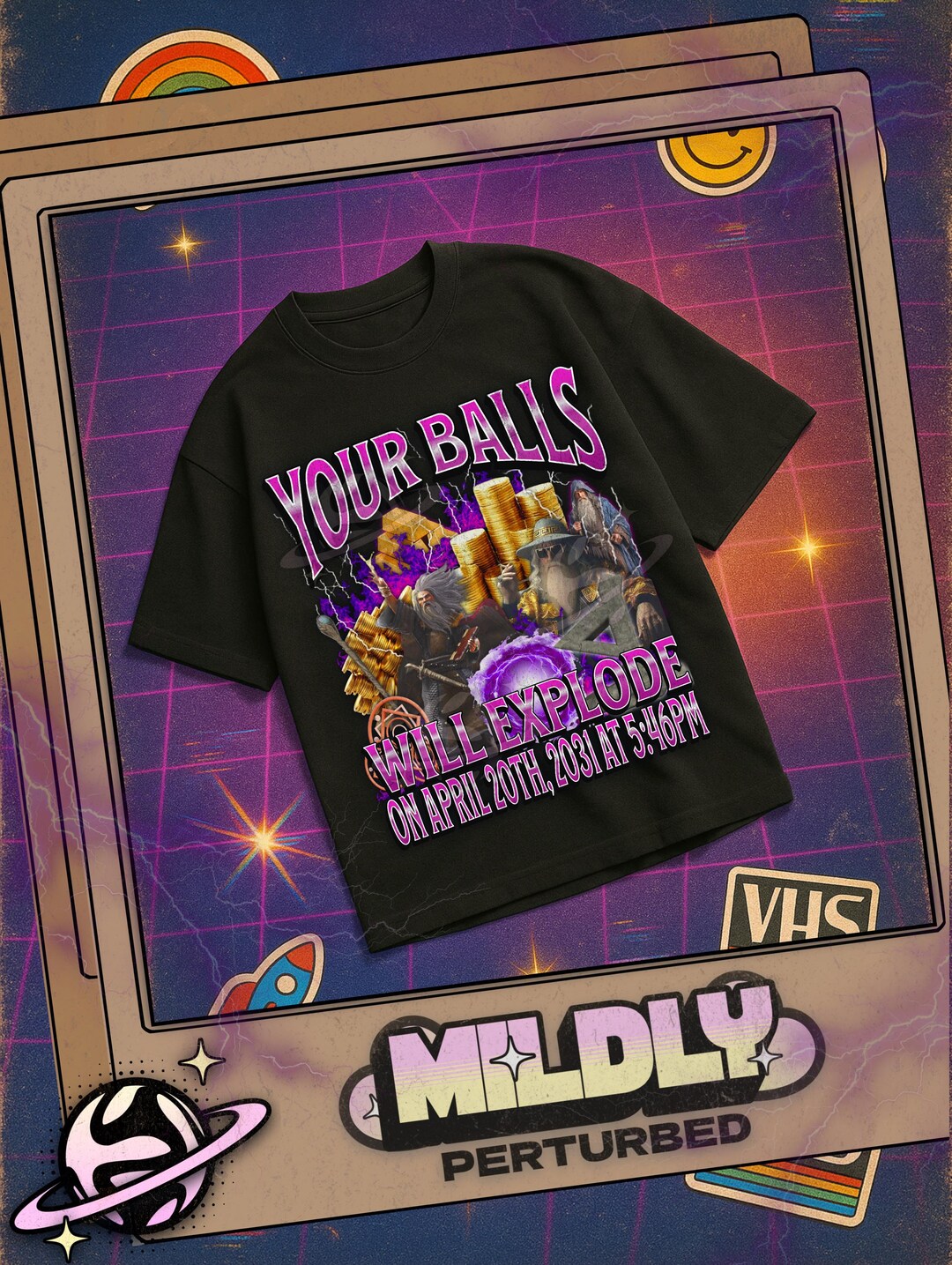 Your Balls Will Explode Funny Wizard Offensive Meme Bootleg Graphic T ...