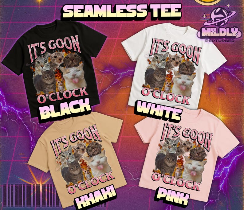 It's Goon O'clock Funny Cat Meme Bootleg Graphic T Shirt, Unhinged ...