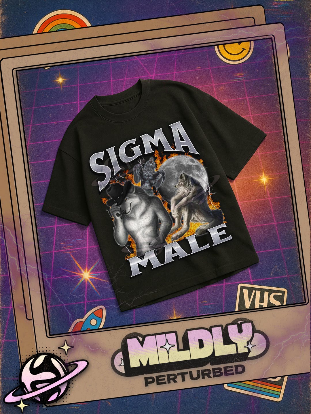 Sigma Male Funny Werewolf Meme Bootleg Graphic T Shirt, Unhinged Shirt ...