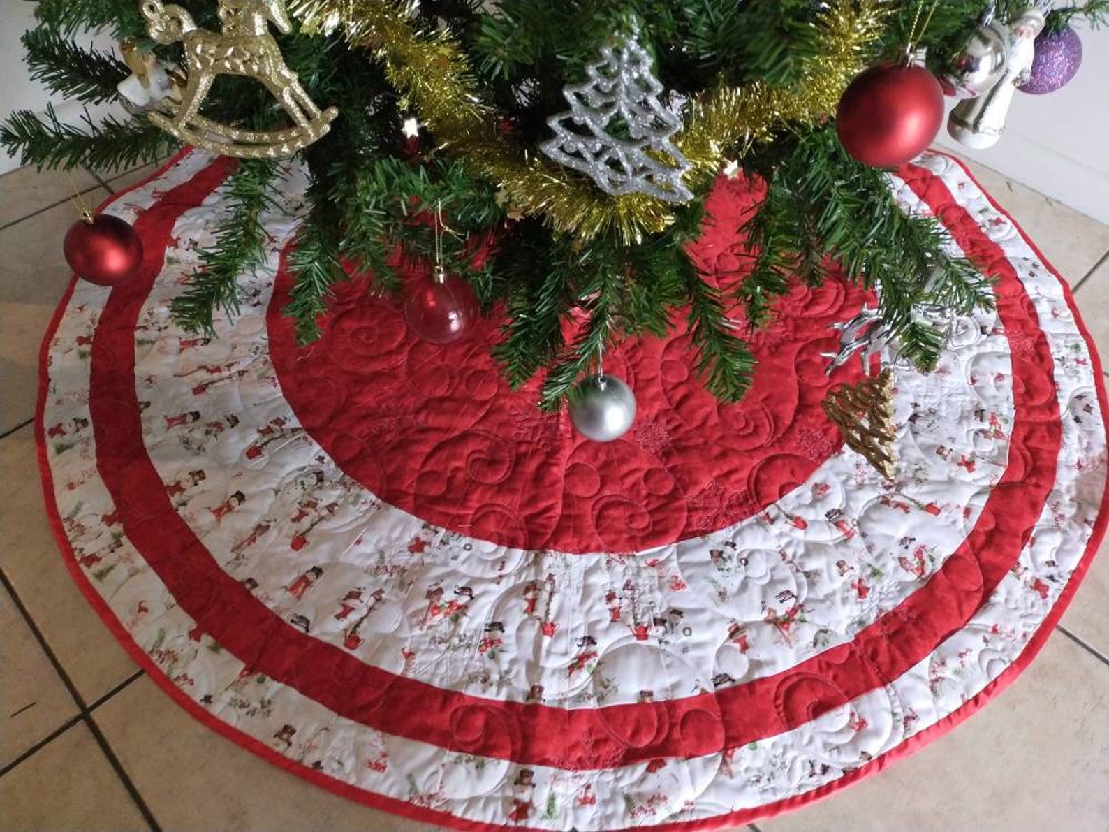 Snowman Christmas Tree Skirt Personalize Options 3 Sizes - Etsy