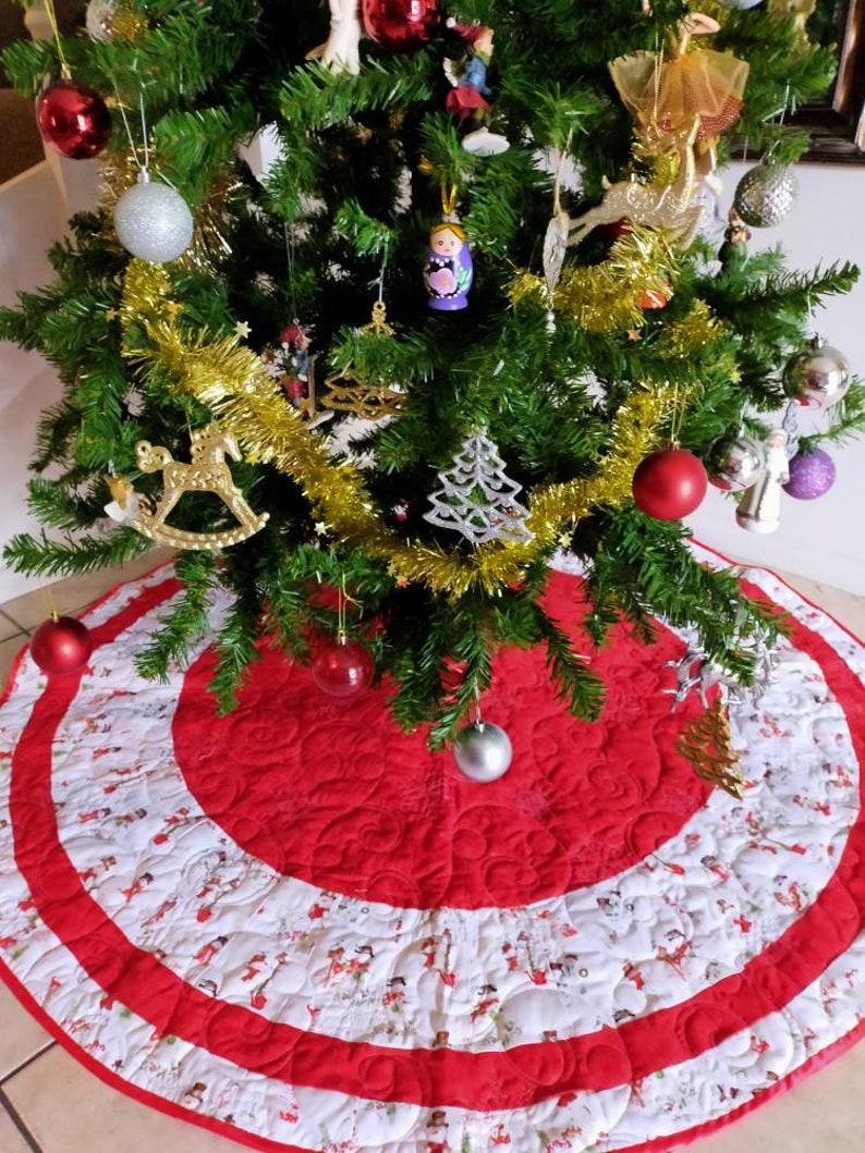 Snowman Christmas Tree Skirt Personalize Options 3 Sizes - Etsy