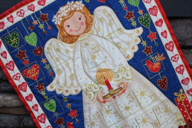 Angel Advent Calendar for Christmas With Hanging Sleeve. - Etsy