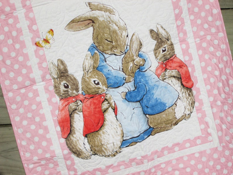 Baby Girl Quilt with Peter Rabbit Personalization and Bedding | Etsy