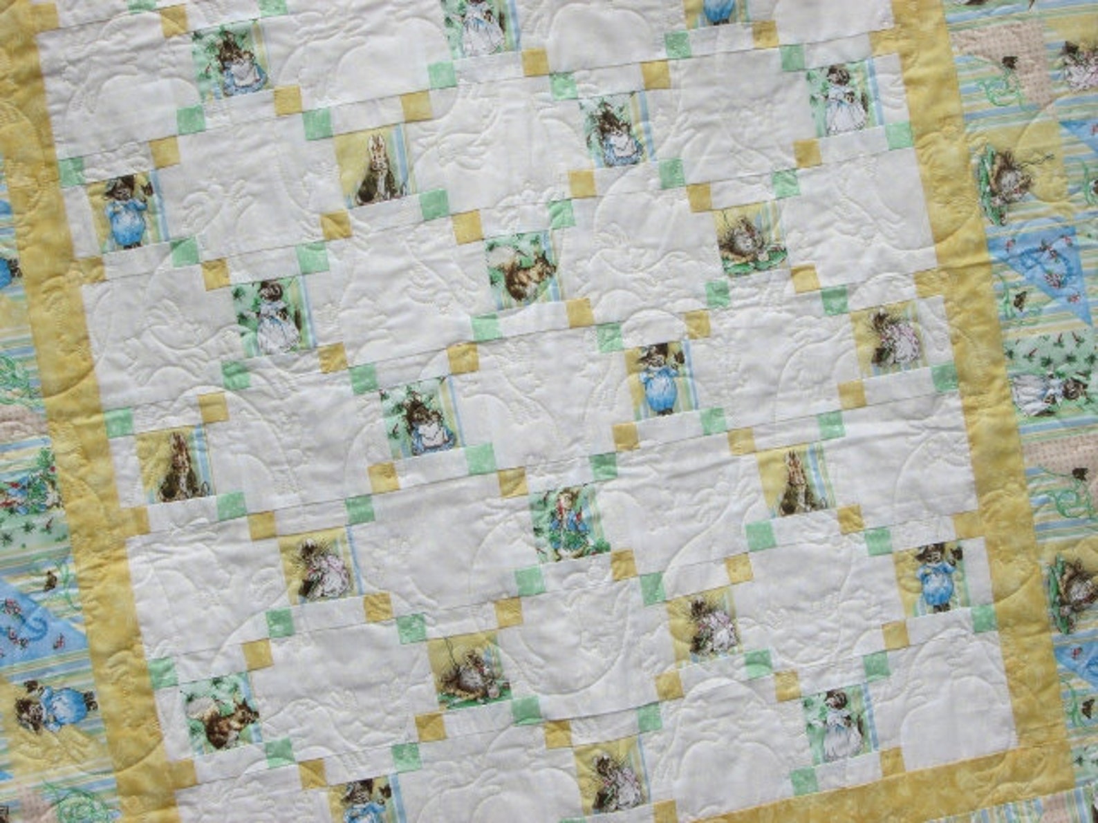 Baby Quilt Beatrix Potter Favorites Peter Rabbit Tom Kitten | Etsy