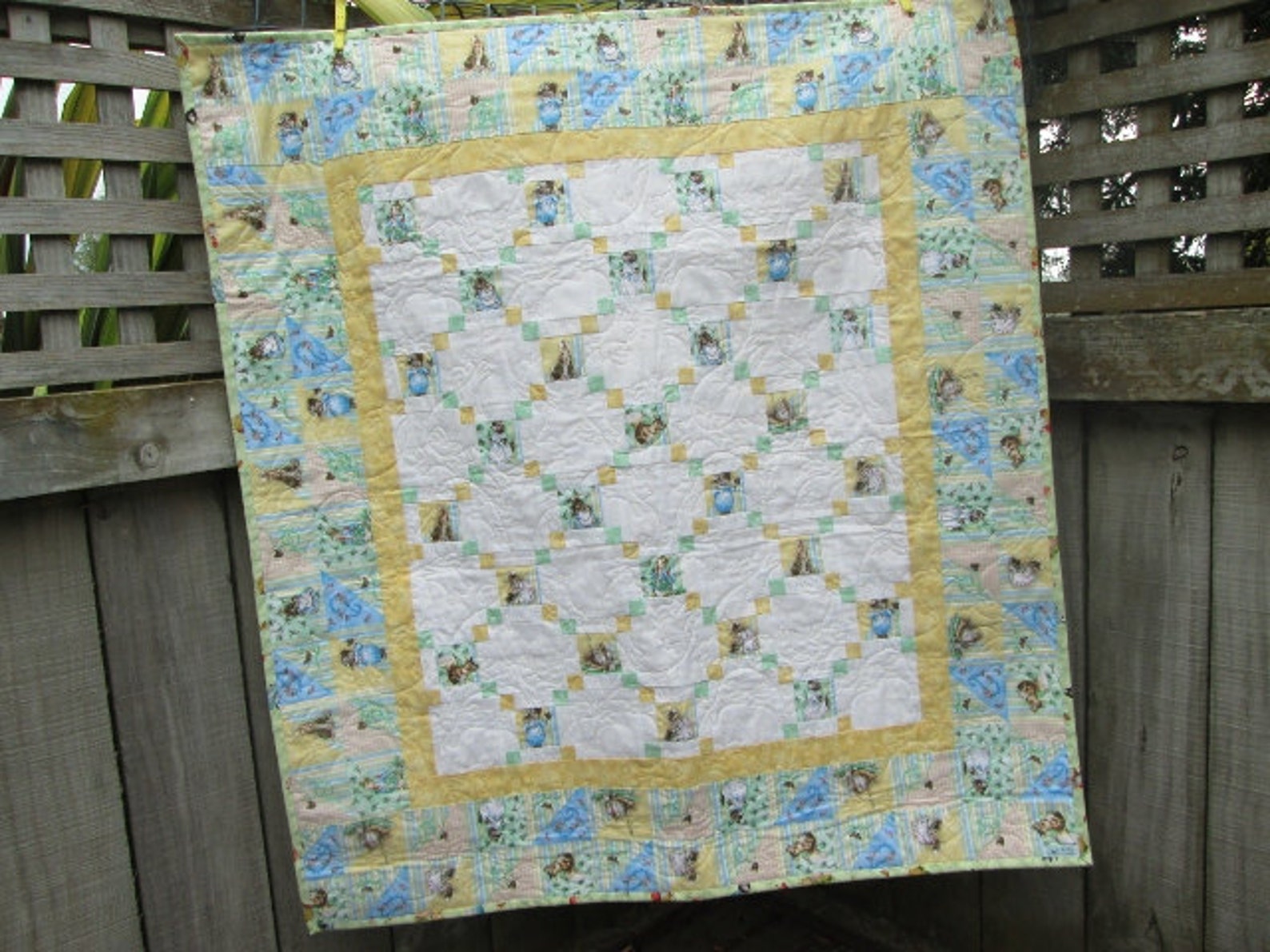 Baby Quilt Beatrix Potter Favorites Peter Rabbit Tom Kitten - Etsy