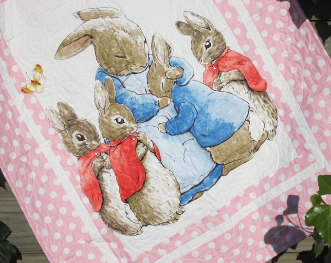 Baby Girl Quilt With Peter Rabbit Personalization and Bedding | Etsy