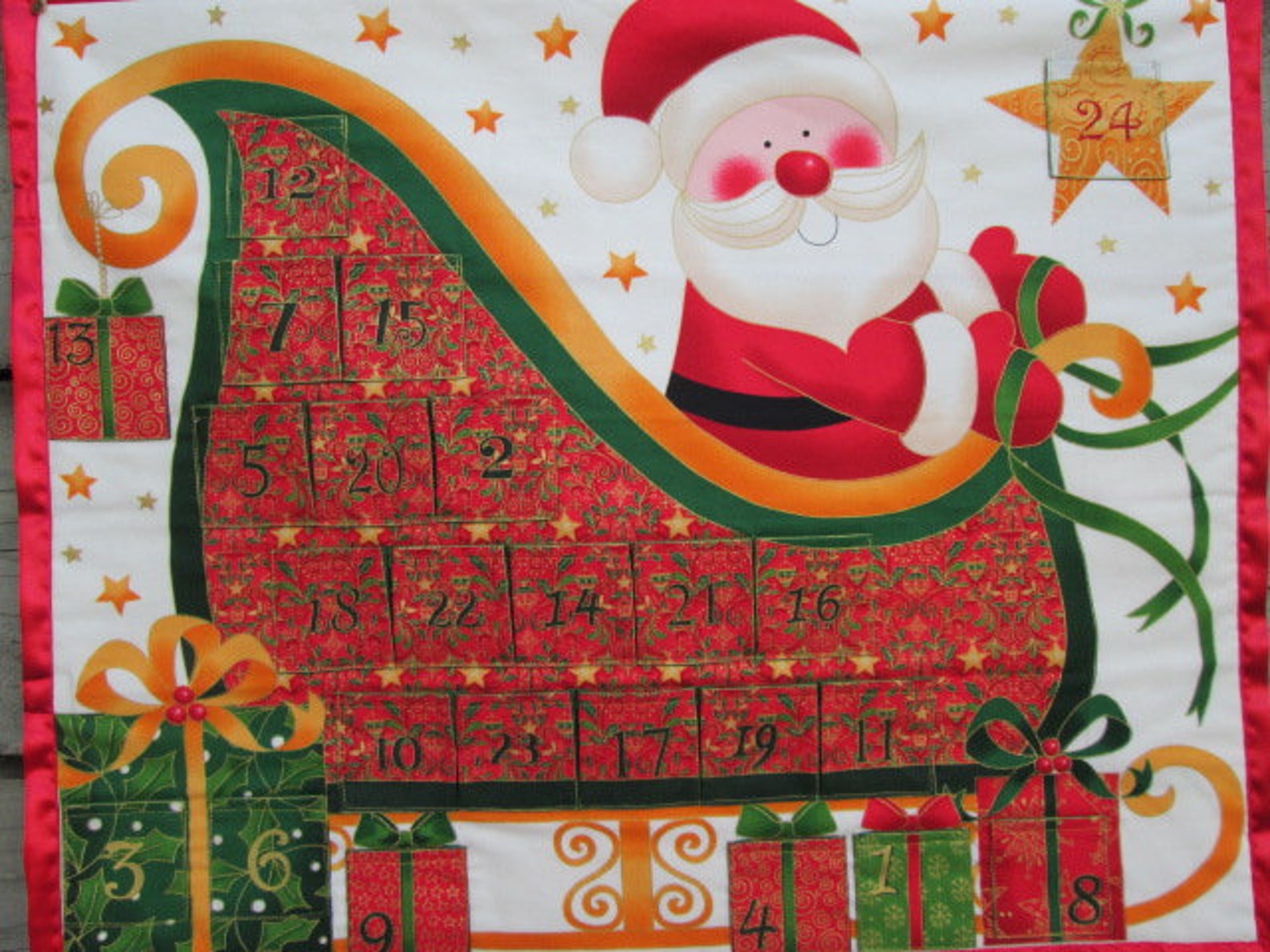 Christmas Advent Calendar Santa and His Sleigh Personalized - Etsy