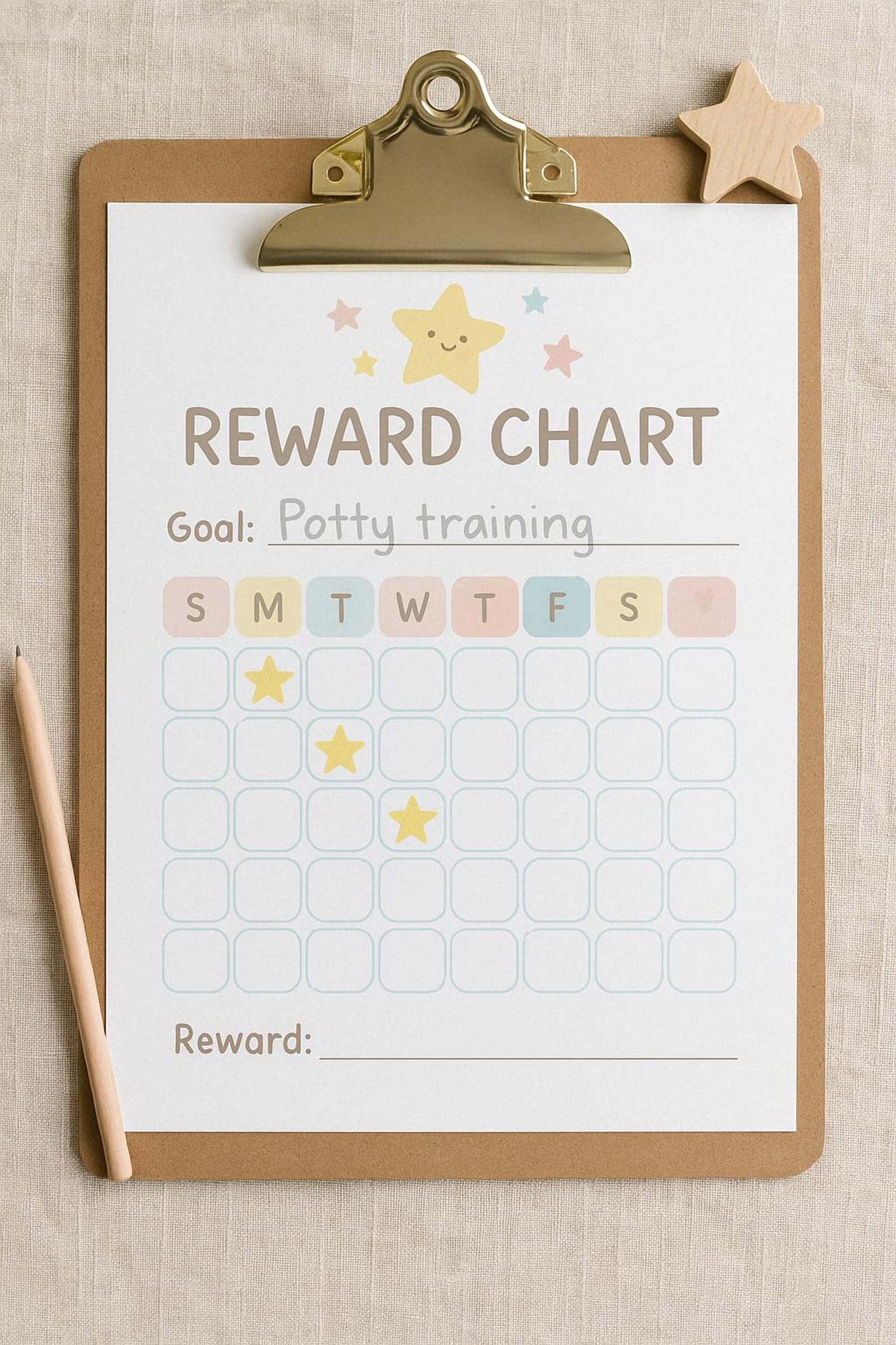 Printable Kids Reward Chart: Pastel Behavior Tracker (PDF) - Etsy