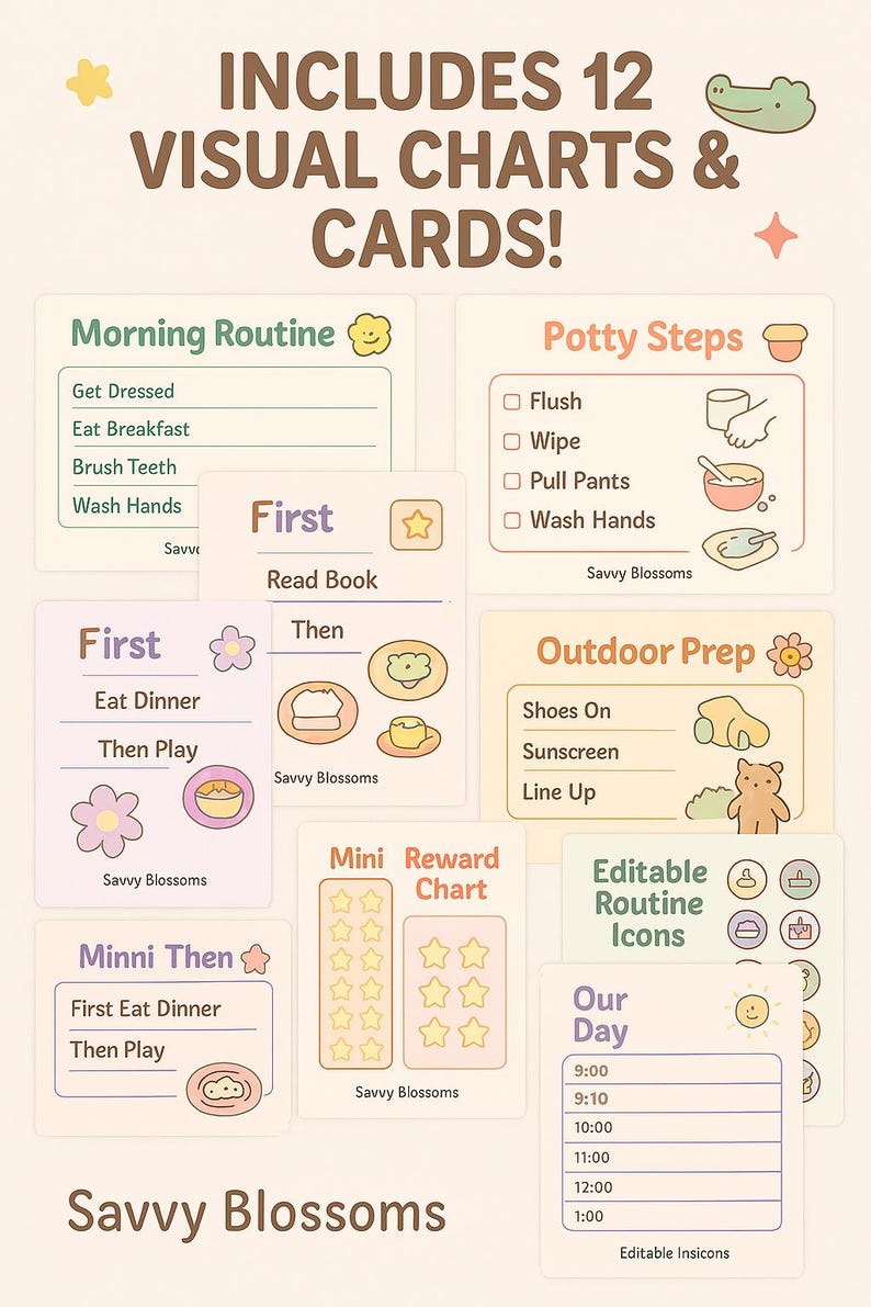 Daycare Daily Report and Routine Charts Printable Pack | Editable ...