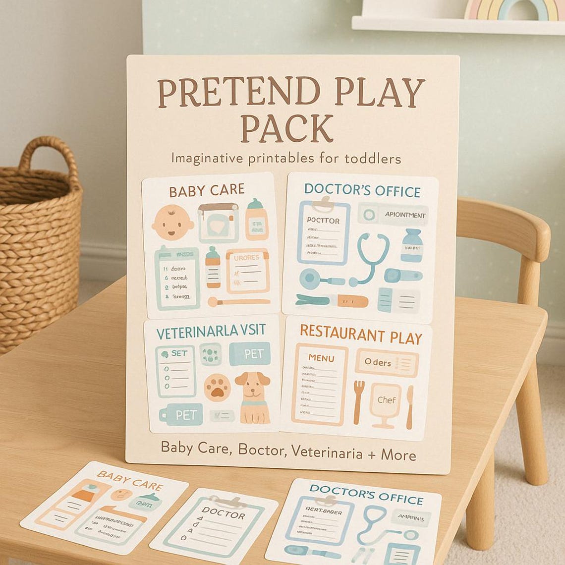 Pretend Play Printables: Baby Care, Doctor, Veterinarian (PDF Download ...