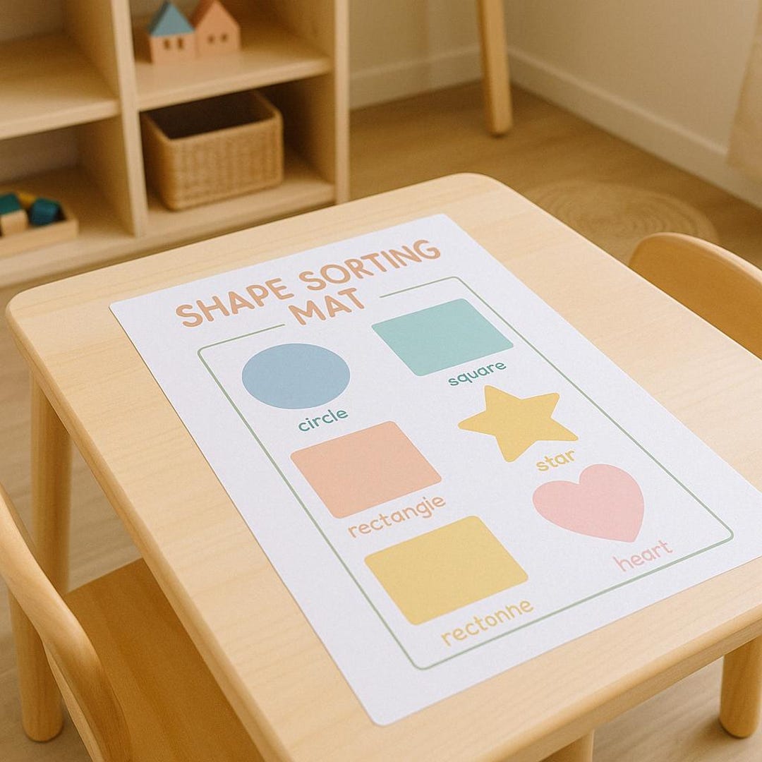 Shape Sorting Mat Printable: Toddler Preschool Learning (PDF) - Etsy