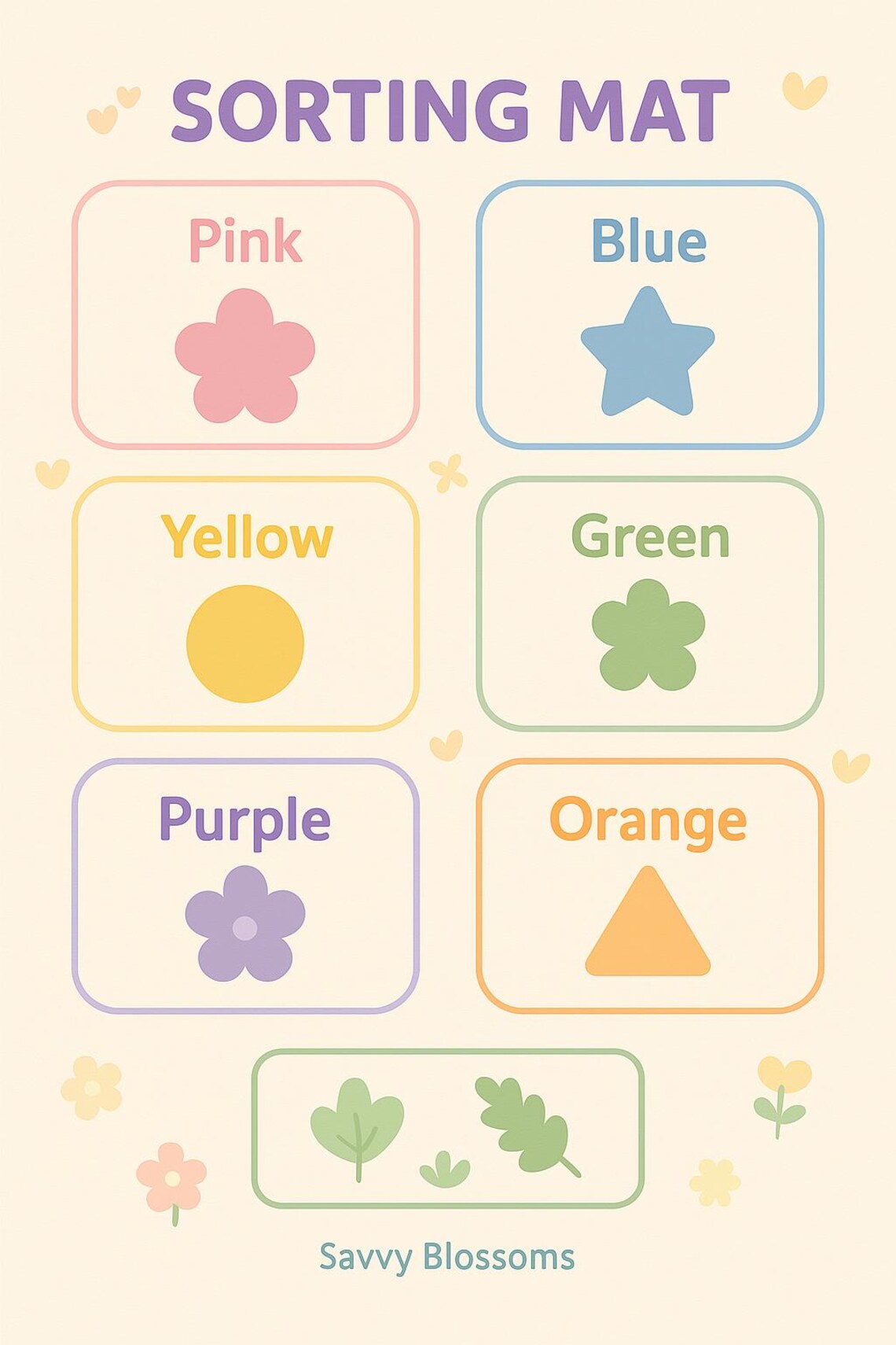 Shape Sorting Mat Printable: Toddler Preschool Learning (PDF) - Etsy