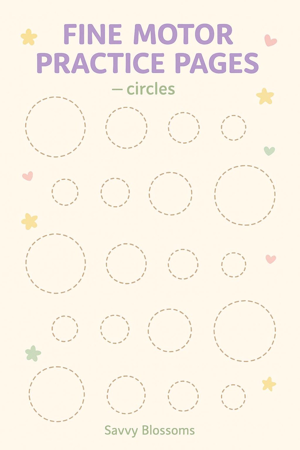 Fine Motor Circles Activity: Toddler & Preschool Printable (PDF) - Etsy