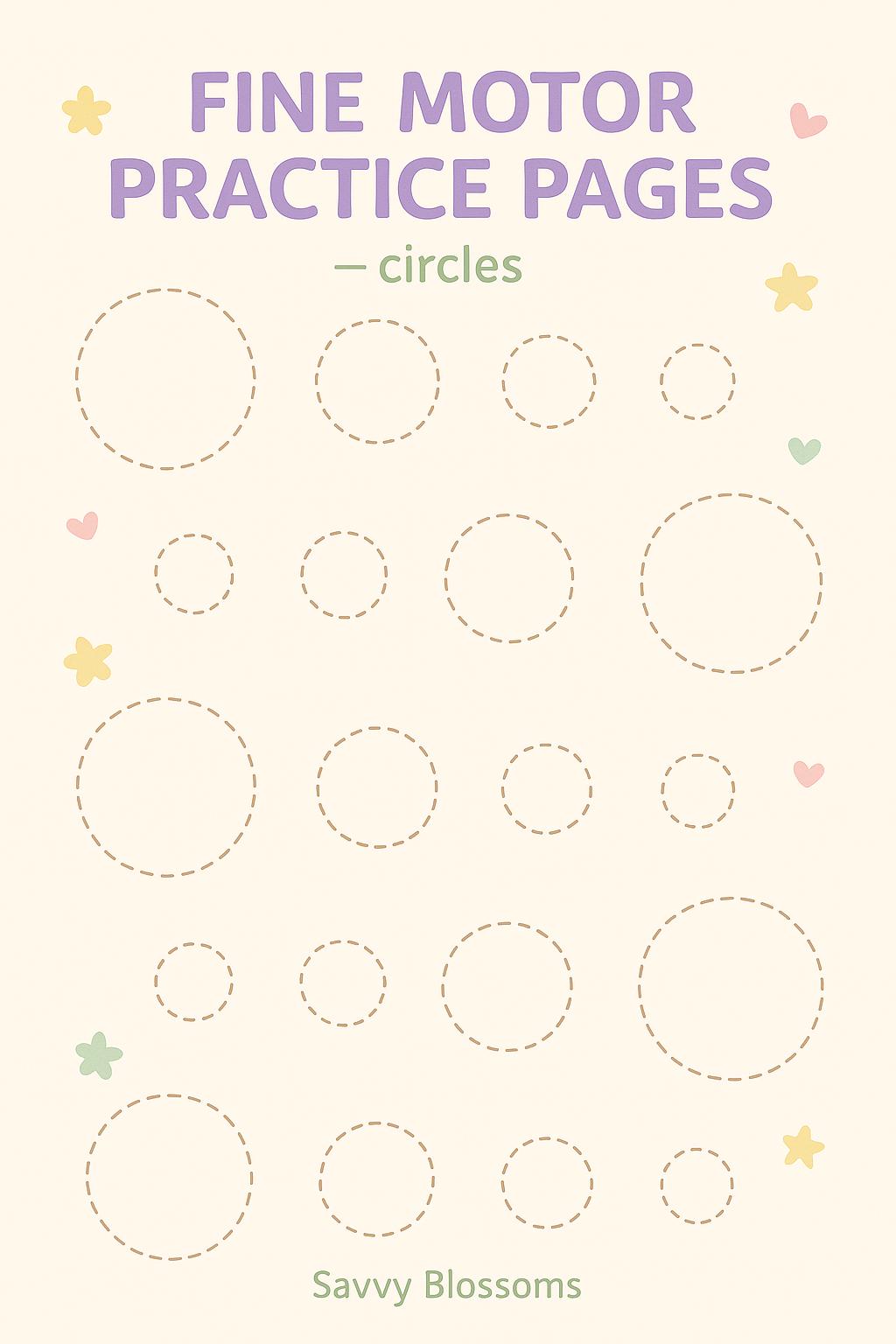 Fine Motor Circles Activity: Toddler & Preschool Printable (PDF) - Etsy
